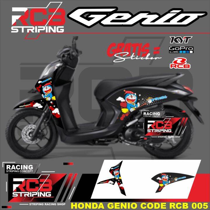 Sticker Striping Motor HONDA GENIO List Variasi Desain Doraemon Simpel ...