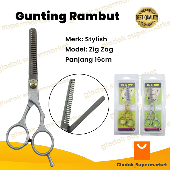 Gunting Rambut Sasak Zig Zag Besi Stylish Grooming Trimming Penipis Zik ...