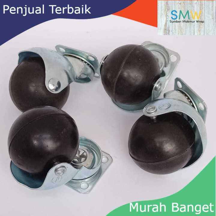 Roda Kursi Bulat 2" Roda Caster Type TG50 Roda Karet 50mm 1 Set isi 4 ...