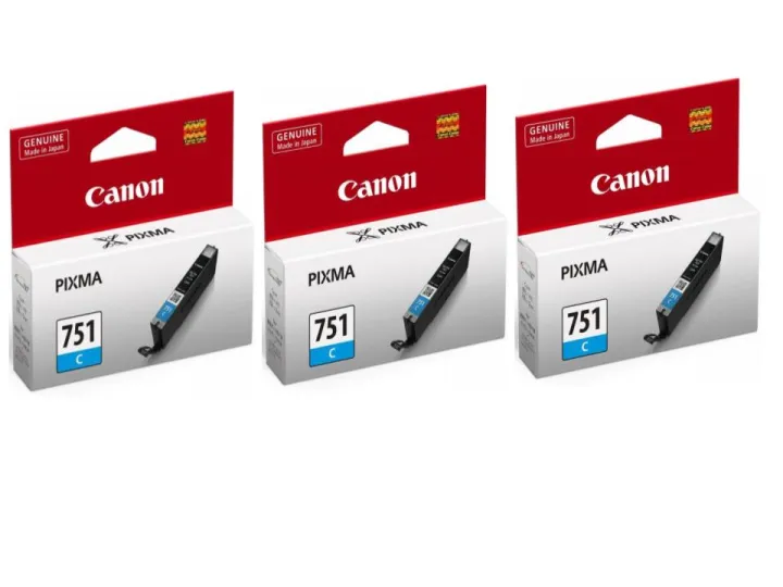 Canon CLI-751 Cyan Original Ink Cartridge set of 3 Bundle | Lazada PH