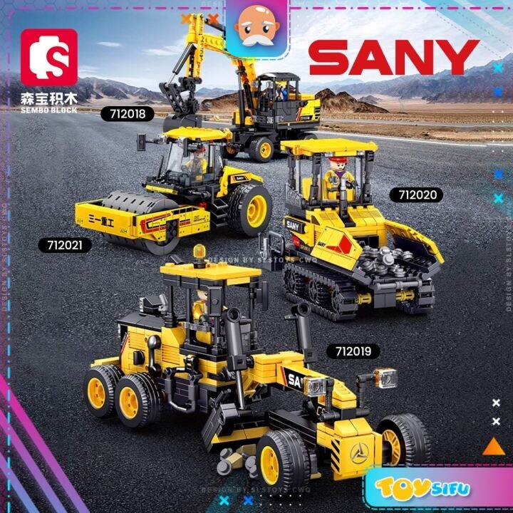 Sembo Block Sany Construction Truck Lorry Transport Vehicle Decoration Building Block Brick Toy ...