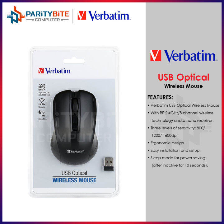 Verbatim USB Optical Wireless Mouse Black | Lazada PH