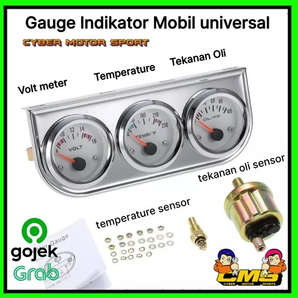 Gauge Dashboard indikator Volt meter. Oil water Temperature . Oil ...
