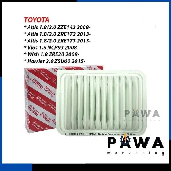 AIR FILTER TOYOTA VIOS NCP93 ALTIS ZZE142 ZRE142 ZRE172 WISH ZGE20 YARIS NCP91 HARRIER ZSU60 ...