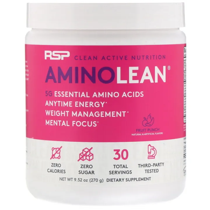 RSP Nutrition AminoLean Essential Amino Acids + Anytime Energy 270 g ...