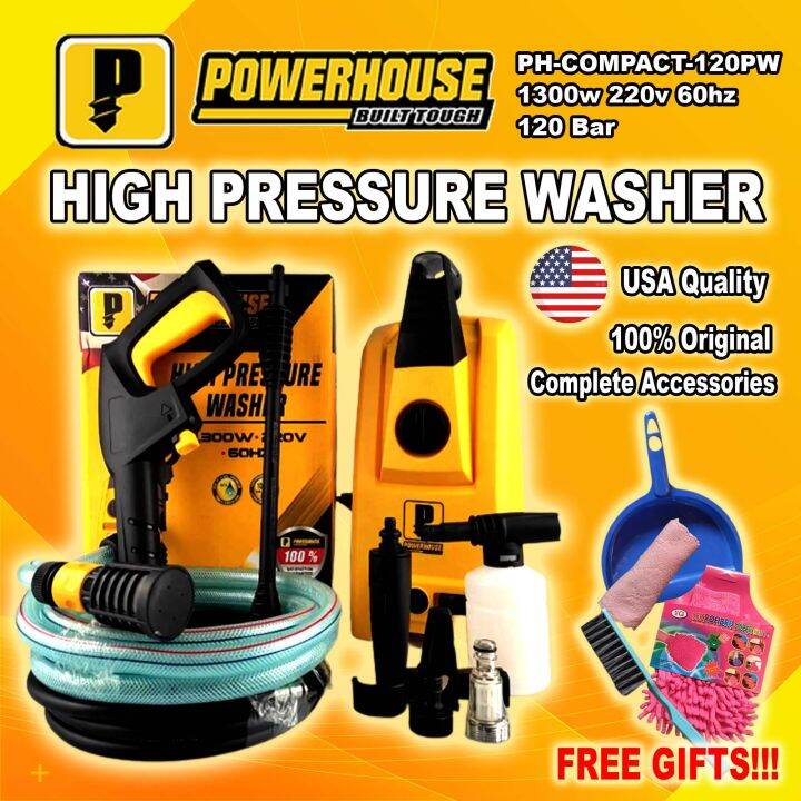 POWERHOUSE - High Pressure Washer - 1300w 220v PH Compact-120 PW 120 ...