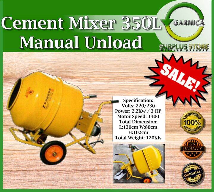 Cement Mixer 350L Manual Unload | Lazada PH