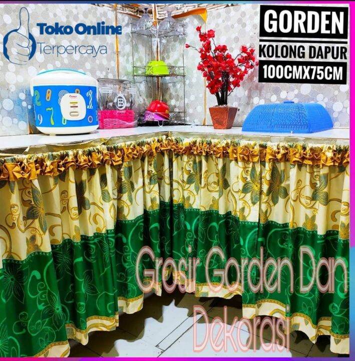 gorden kolong dapur dekorasi dapur aksesoris dapur lengkap murah hordeng kolong dapur plus tali ...
