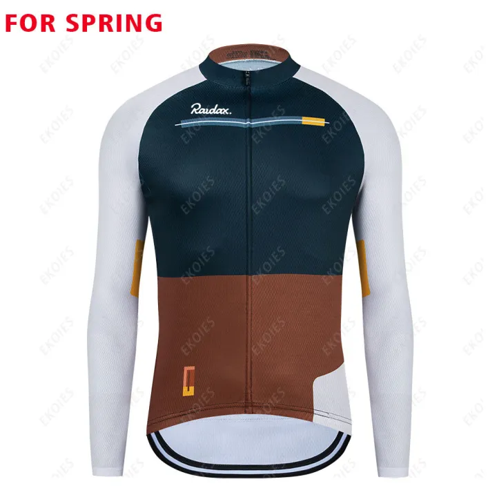 Raudax ผู้ชายขี่จักรยานเสื้อผ้าฤดูใบไม้ผลิฤดูใบไม้ร่วงระบายอากาศจักรยาน ...
