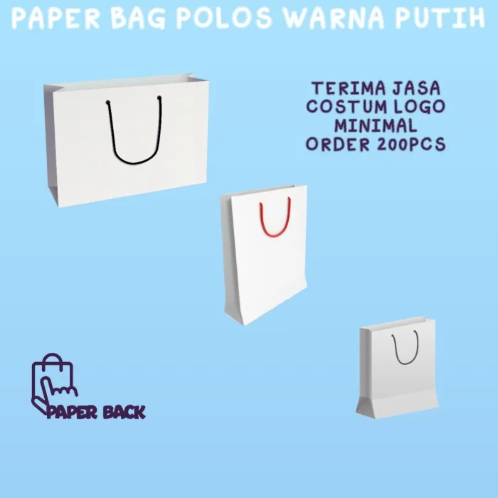Paper Bag Putih Polos Siap Pakai / PaperBag ART Carton Putih | Lazada ...