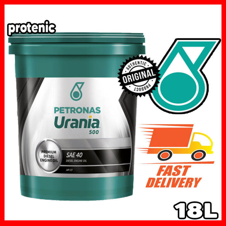 Petronas Urania 500 SAE40 API CF (18L) Heavy Duty Motor Oil Machinery Lorry Truck Minyak Hitam ...