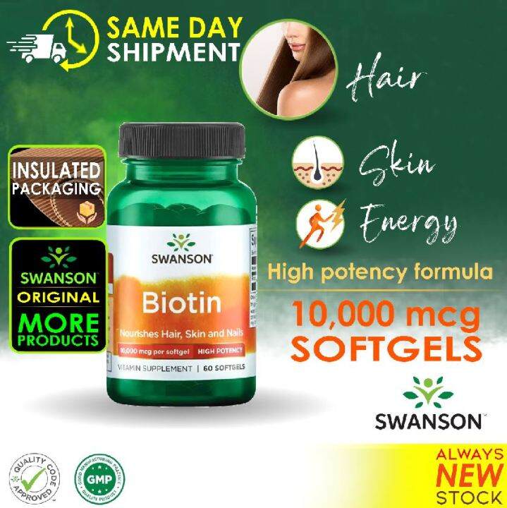 Swanson Biotin 10,000 mcg 60 Sgels - High Potency | Lazada PH