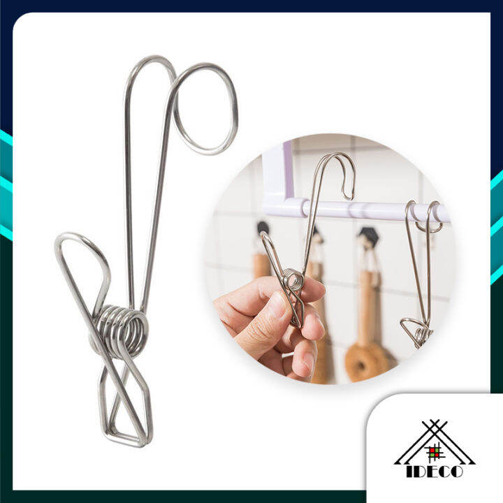 iDECO Stainless Steel Clip Hook Clips Clothes Hanger Windproof ...