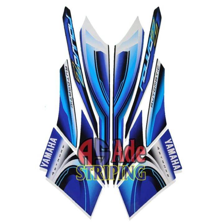 STIKER STRIPING LIS BODY MOTOR YAMAHA NOUVO Z 2006 HITAM-BIRU STANDAR ...