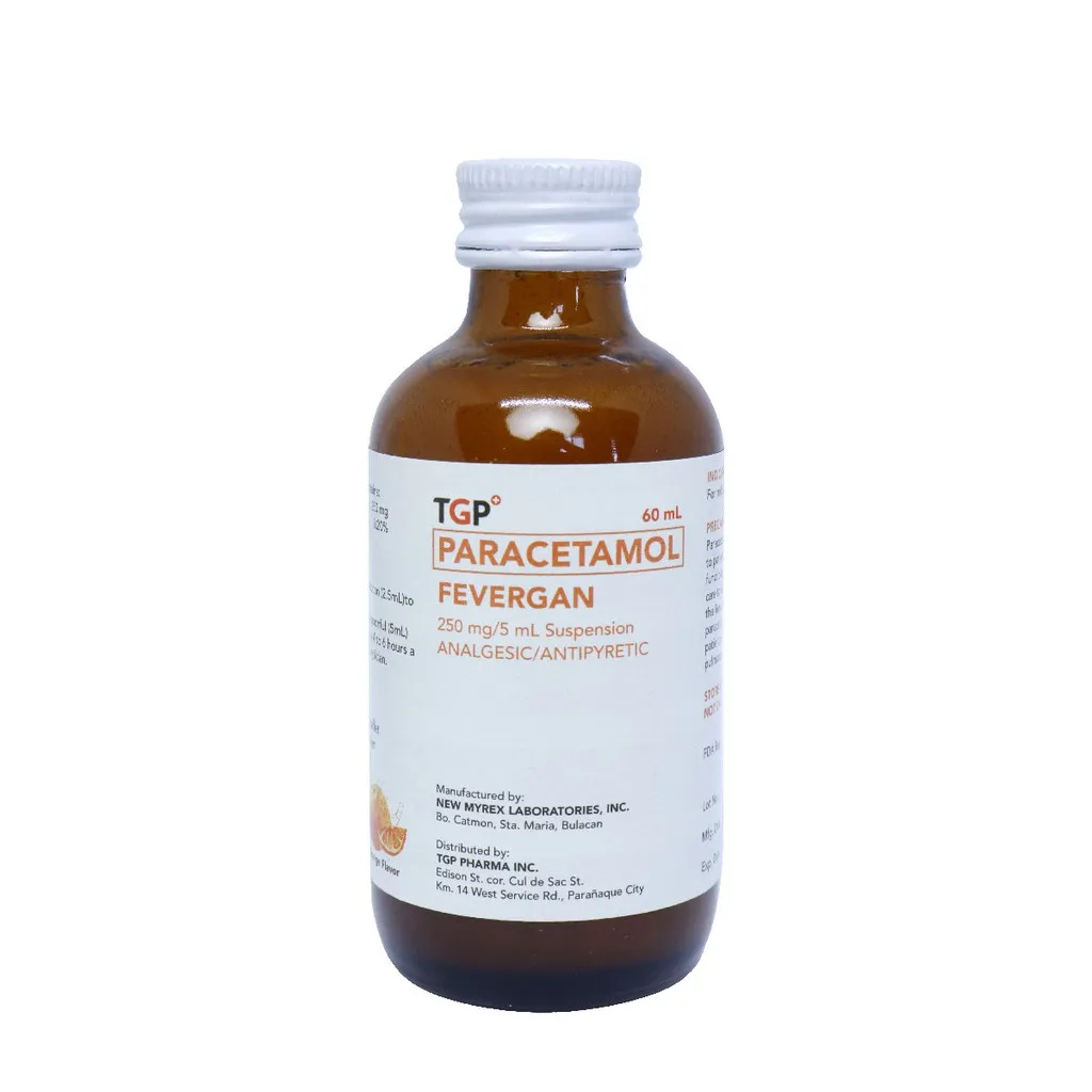 FEVERGAN TGP Paracetamol 250mg5ml 60ml Syrup 1 bottle Suspension for ...