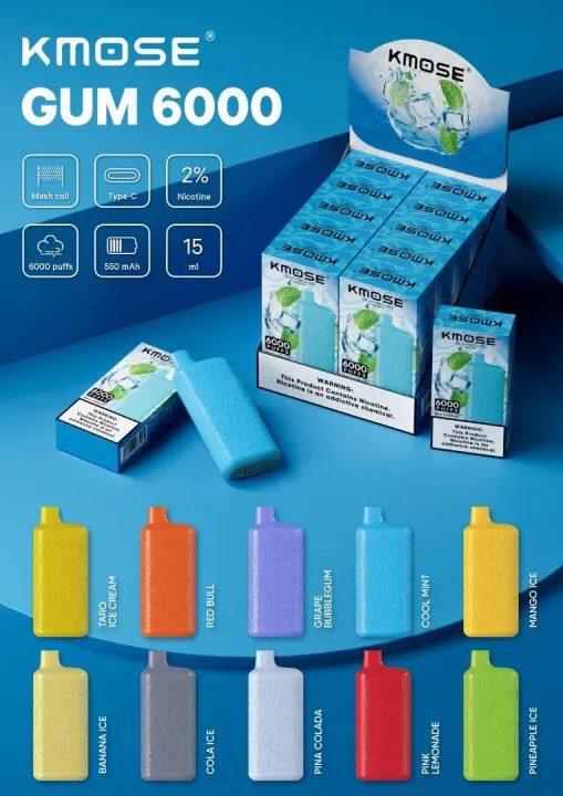 Original Kmose GUM 6000 Puffs 5% Nic Disposable Pods | Lazada PH