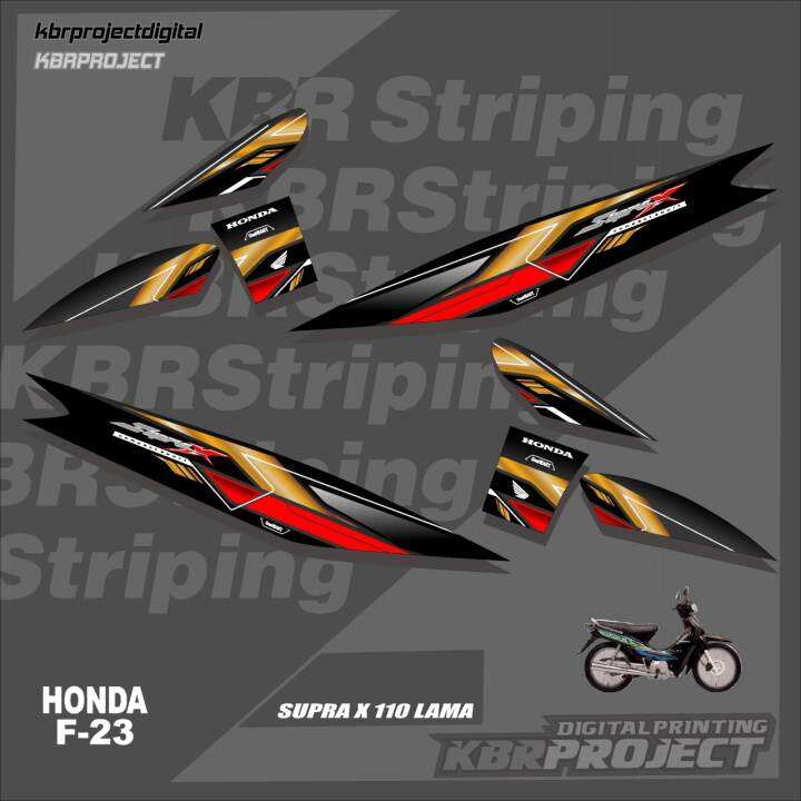 Stiker SUPRA striping SUPRA X 110 LAMA motor HONDA motor sticker ...