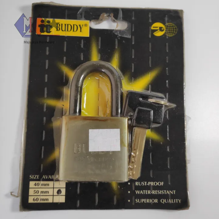 BUDDY Anti Cut Security Pad Lock Padlock 50mm Mangga Pintu Kualiti 50MM ...