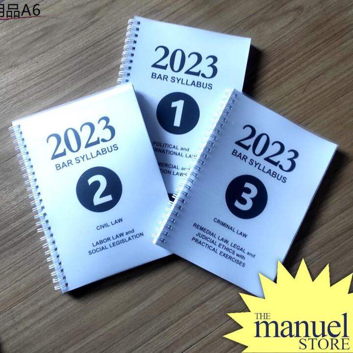 Bar Syllabus (2023) - Examination Notebook Outline Space for Exam Notes ...