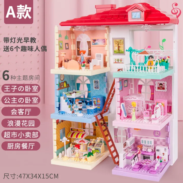 Lego Rumah Rumah 3 Lantai 6 Kamar Fasilitas Lampu Kamar dan Berbagai ...