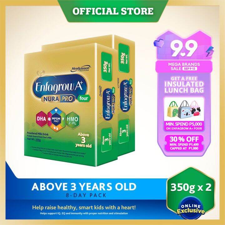 Enfagrow A+ Four NuraPro Powdered Milk Drink for 3+ Years Old 700g (350g x 2) | Lazada PH