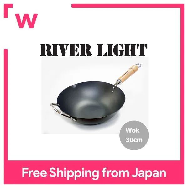 [RIVER LIGHT KIWAME PREMIUM] Cast Iron Wok 30cm | Made in Japan / Frying Pan, Chinese Wok / All ...