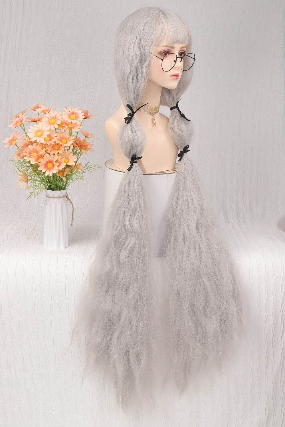 SEEANO 120Cm Synthetic Long Curly Cosplay Wig With Bangs Red Light ...