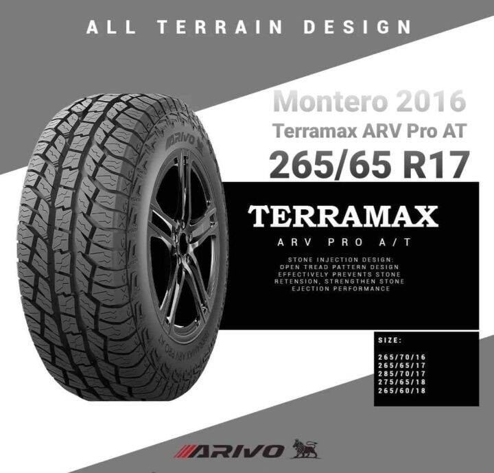 Mitsubishi Montero Tire Terramax ARV Pro AT ( 265/65 R17 ) ARIVO Brand Design and Engineered in ...
