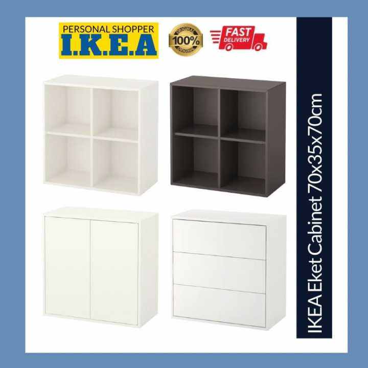 IKEA Eket Cabinet With Door Shelf Drawer Compartment White Grey | Lazada