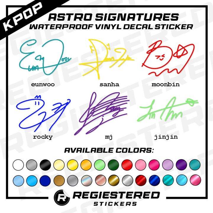 KPOP ASTRO Signatures Vinyl Decal Sticker Cha Eunwoo Sanha Moonbin ...