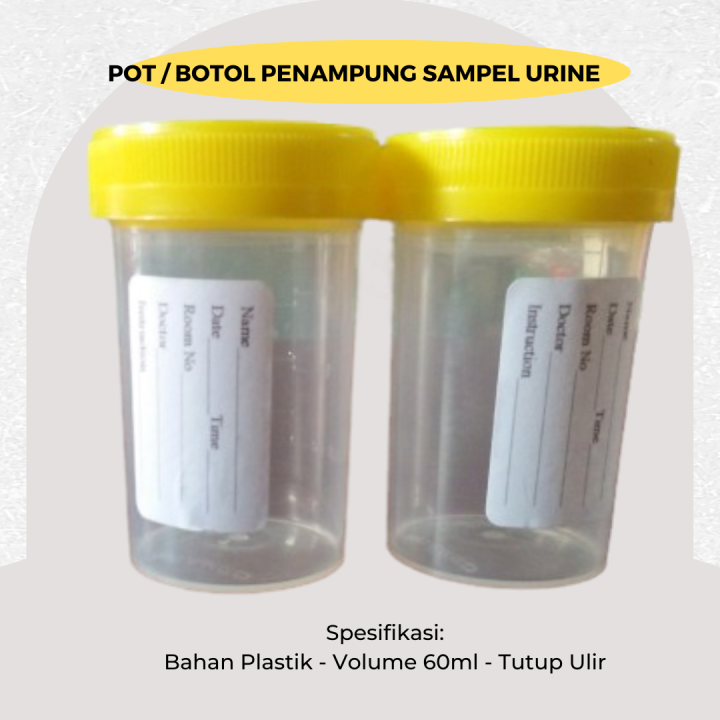 Pot Botol Urine Isi 4 Wadah Tempat Sampel Pengumpul Penyimpan Penampung ...