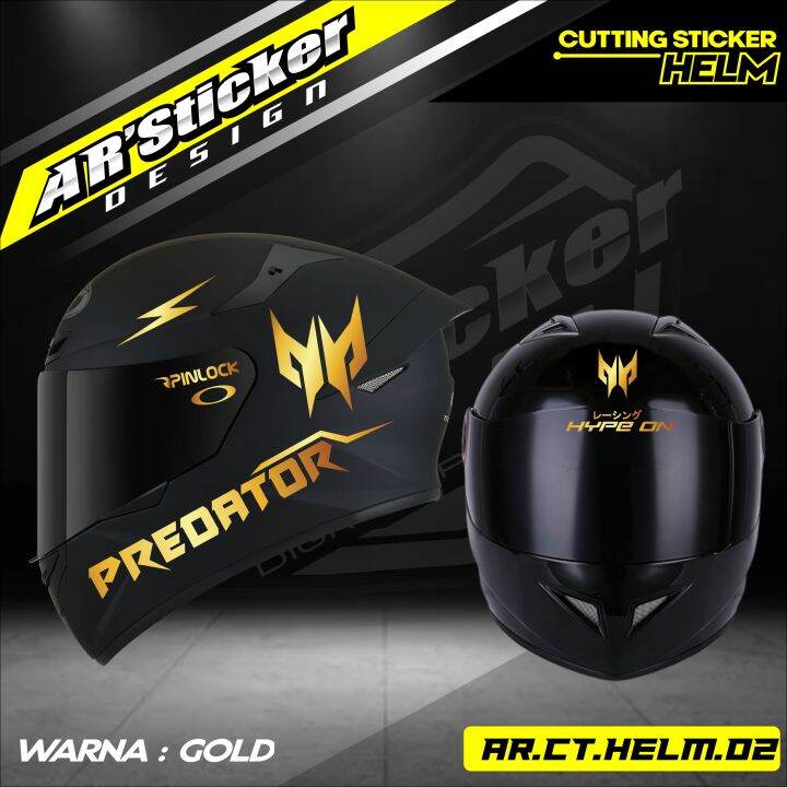 Sticker Cutting Helm FullFace Predator - Stiker Helem Full Face ...