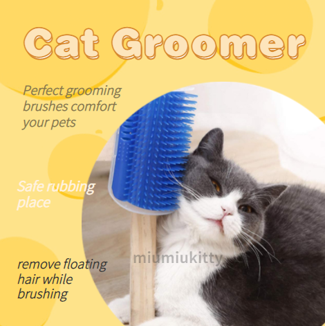 Cat Tickler Grooming Brush Combs Cat Self Groomer With Catnip Cat ...