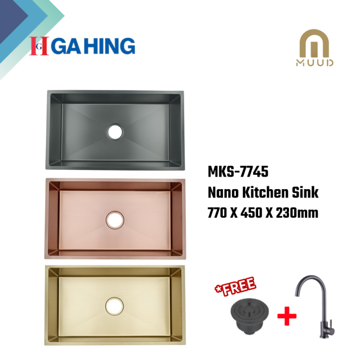 MUUD Stainless Steel Nano-Tech Sink MKS-7745 /kitchen sink/ sinki /Ga ...