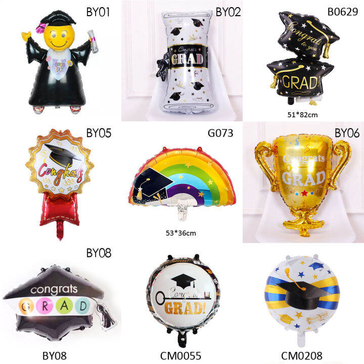 BALON FOIL WISUDA JUMBO MINI BULAT MIX BALON FOIL GRADUATION MONKEY ...