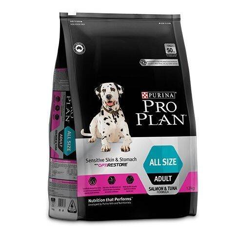 PRO PLAN All Sizes Adult Sensitive Skin & Stomach with OPTIRESTORE 2 ...