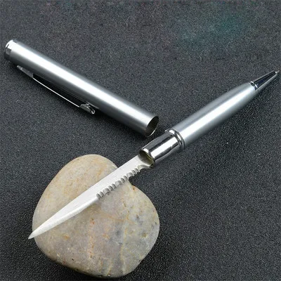 Invisible self-defense knife hidden weapons sawtooth tactics pen knife ...