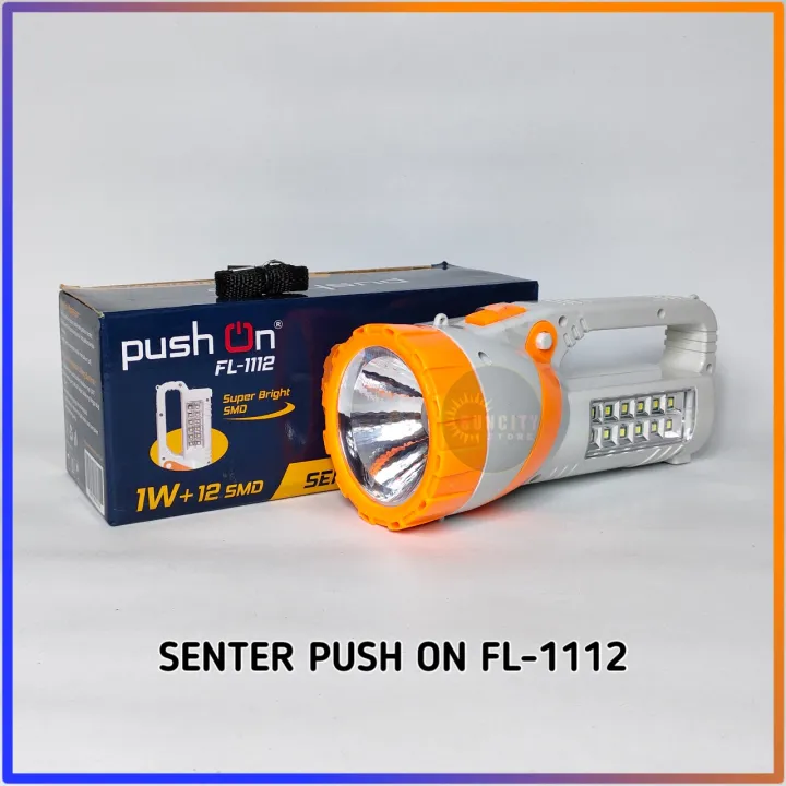 Push On FL-1112 Senter Tangan LED / Handlight 1 Watt + 12 SMD LED ...