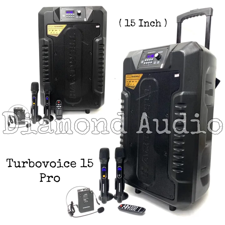 Speaker Portable Hardwell Turbovoice 15 Pro Speaker 15 Inch Hardwell