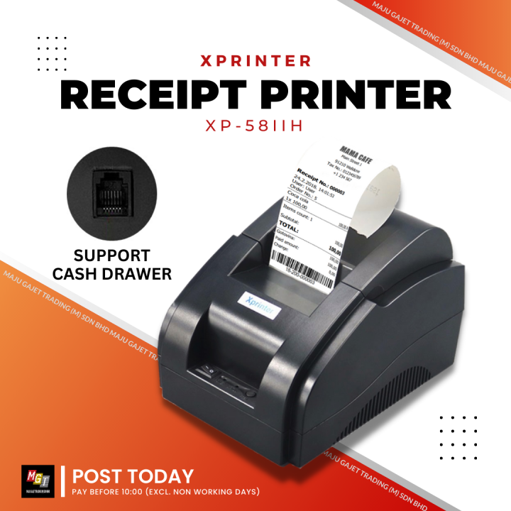 XPrinter Thermal Receipt Printer Cashier Machine Mesin Resit XP-58IIH 58mm POS System Restaurant ...