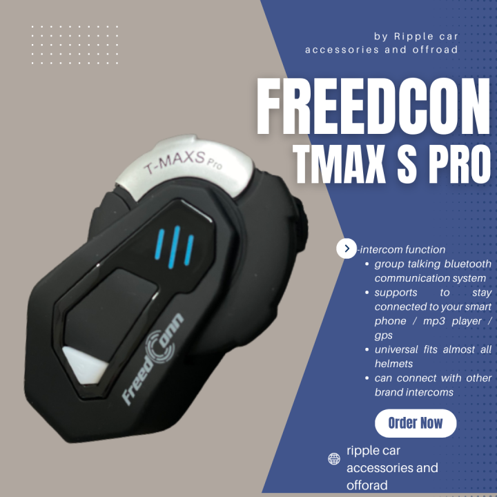 freed con TMAX S PRO bluetooth intercom for helmet | Lazada PH