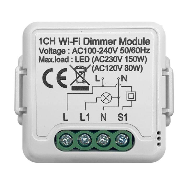 Tuya Wifi Smart Dimmer Switch Module 10A Support 2 Way Control ...