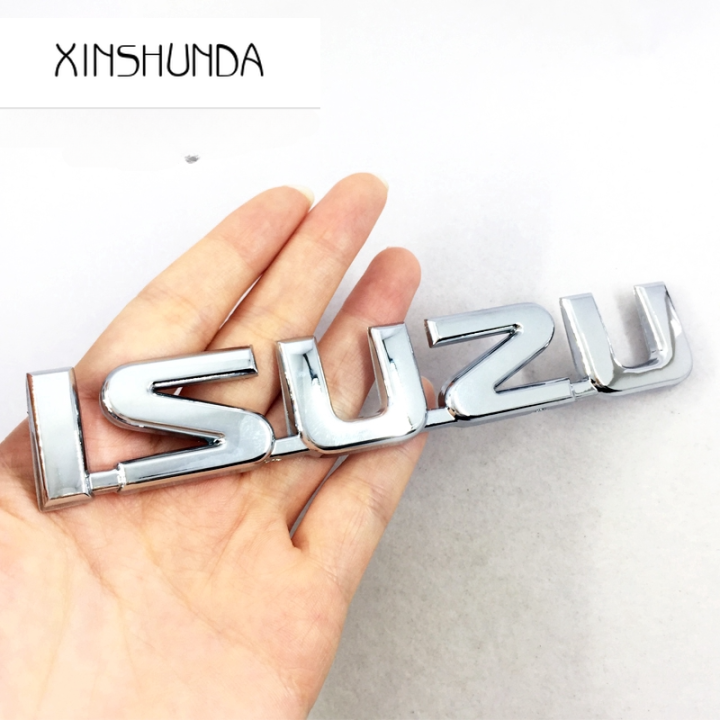 XSD 1 x ABS Chrome ISUZU Logo Letter Car Side Rear Trunk Emblem Sticker ...