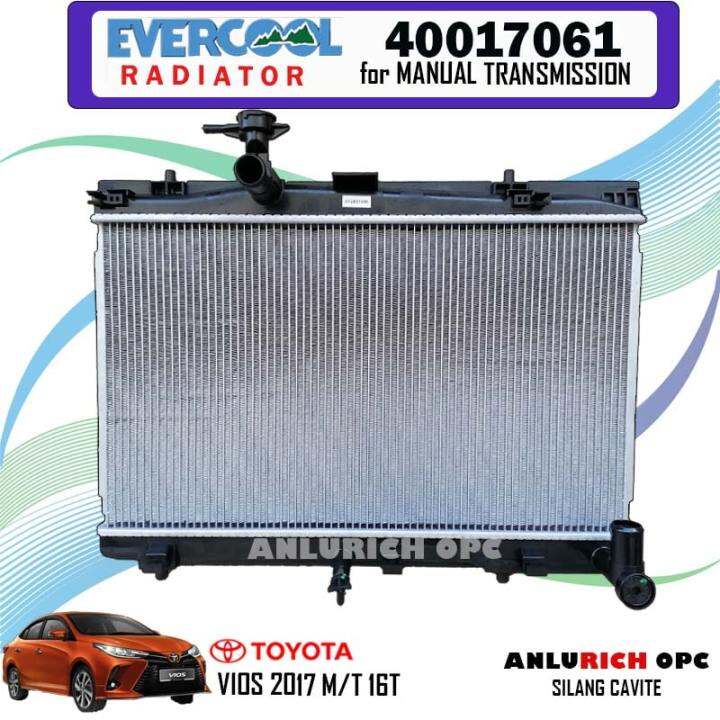 EVERCOOL RADIATOR ASSEMBLY FOR TOYOTA VIOS 2017 MANUAL TRANSMISSION 16T ...