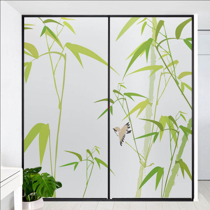 Window film opaque Chinese bamboo stickers full shading window sliding ...