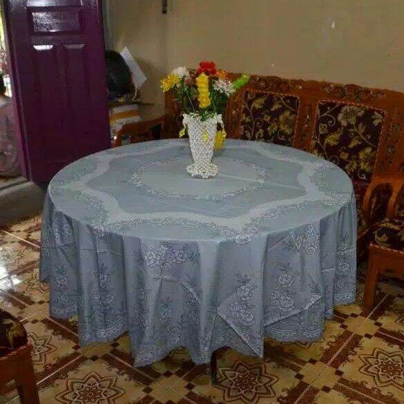Taplak Meja Makan Vinyl Lace Bulat 4-6 Kursi 180cm 1kg masuk 10 pc cod ...