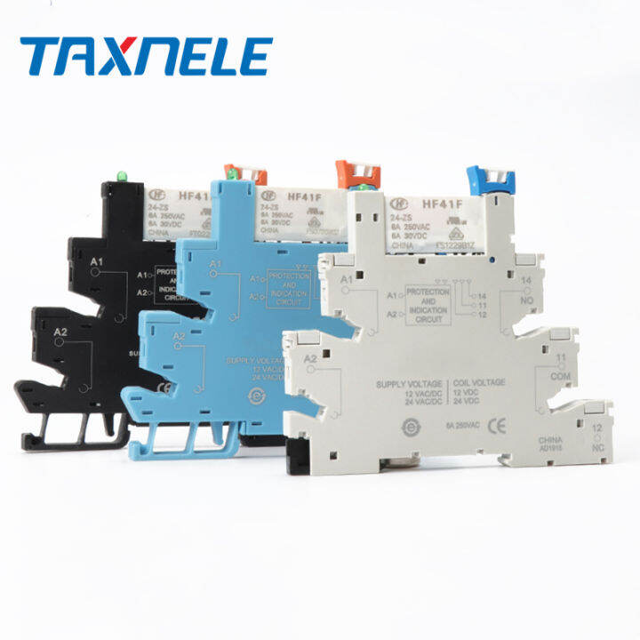 HF41F 12V 24V 6A Slim Relay Mount On Screw Socket with LED and ...