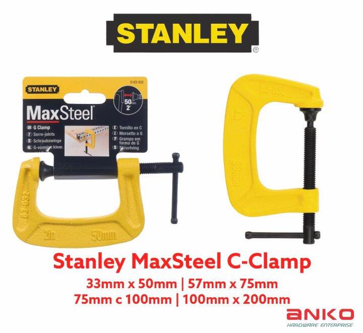 STANLEY MAXSTEEL C-CLAMP ( 2” | 3” | 4” | 8” ) | Lazada