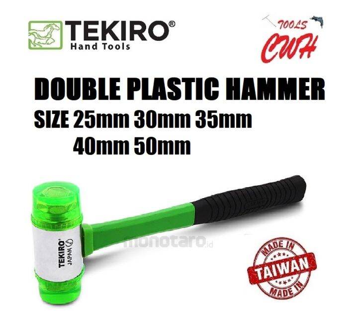 TEKIRO 25MM 30MM 35MM 40MM 50MM DOUBLE PLASTIC MALLET HAMMER TUKUL ...