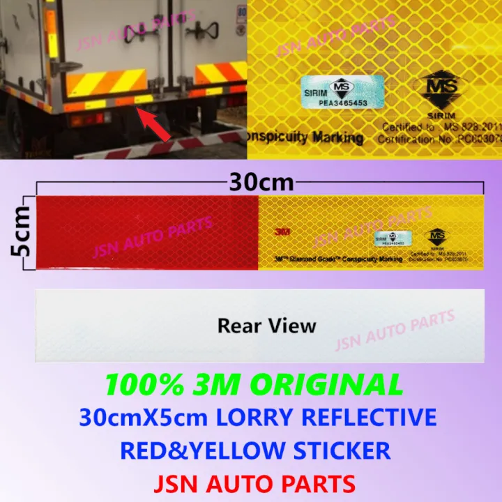 30CM X 5CM 3M ORIGINAL LORRY REFLECTIVE STICKER W/SIRIM APPROVED LORRY REFLECTOR | Lazada